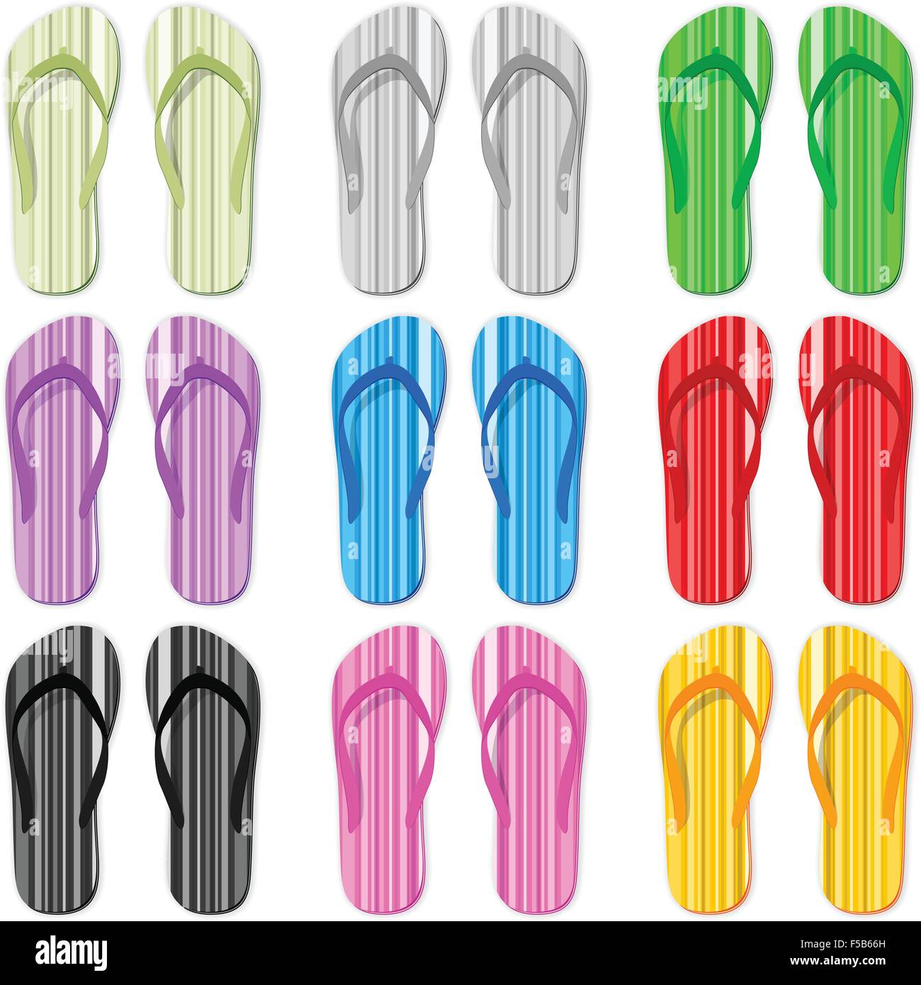 Flip flop set on a white background. Vector illustration Stock Vector Image & Art - Alamy