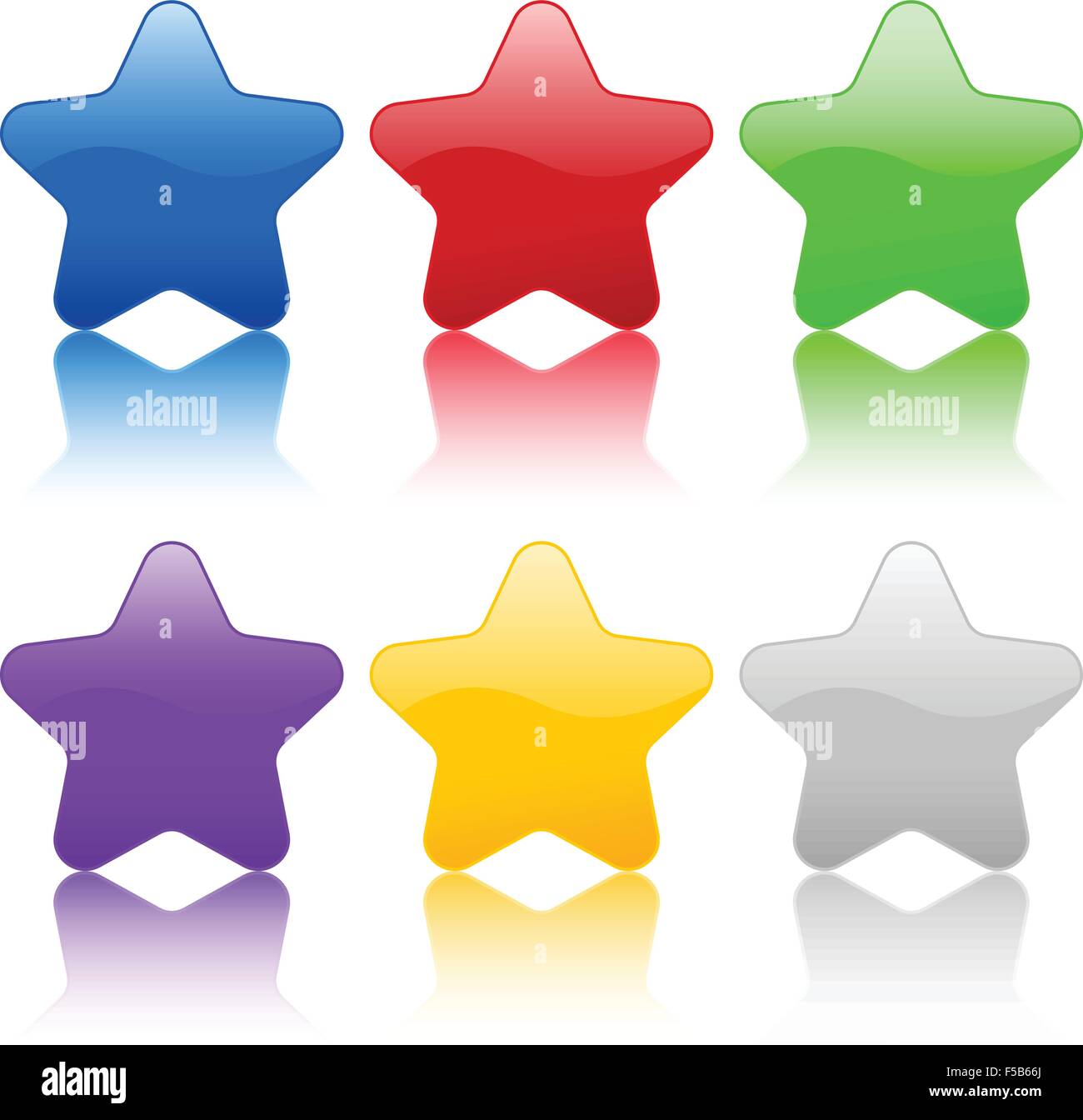 Color star icons isolated on white background. Vector illustration ...