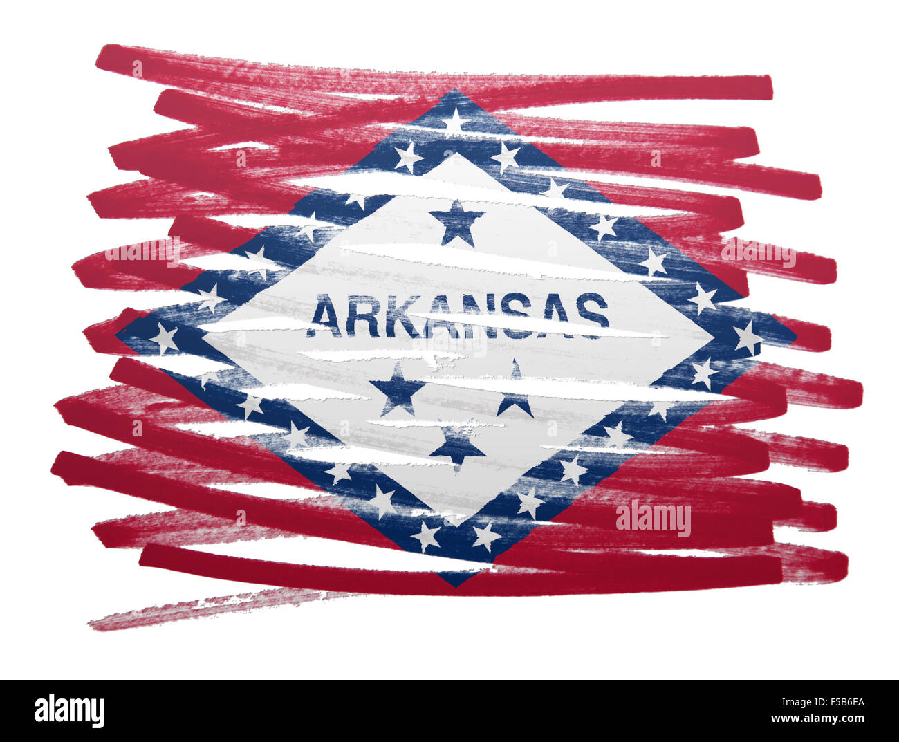 Flag illustration made with pen - Arkansas Stock Photo - Alamy