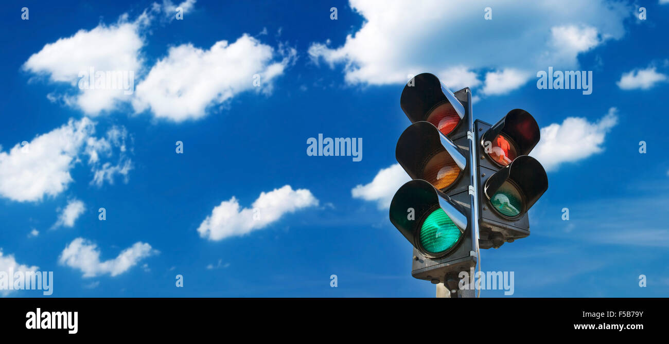 Traffic lights on sunny day Stock Photo - Alamy