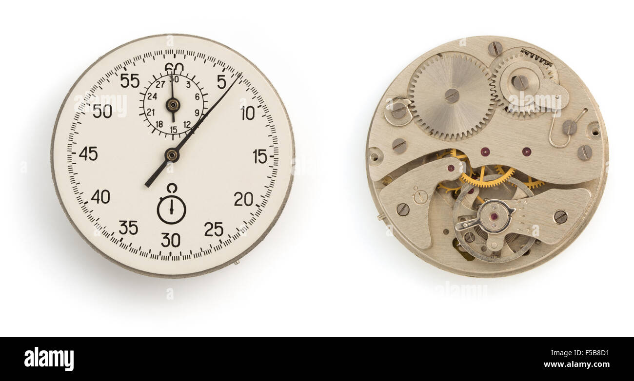watch mechanism isolated on white background Stock Photo - Alamy