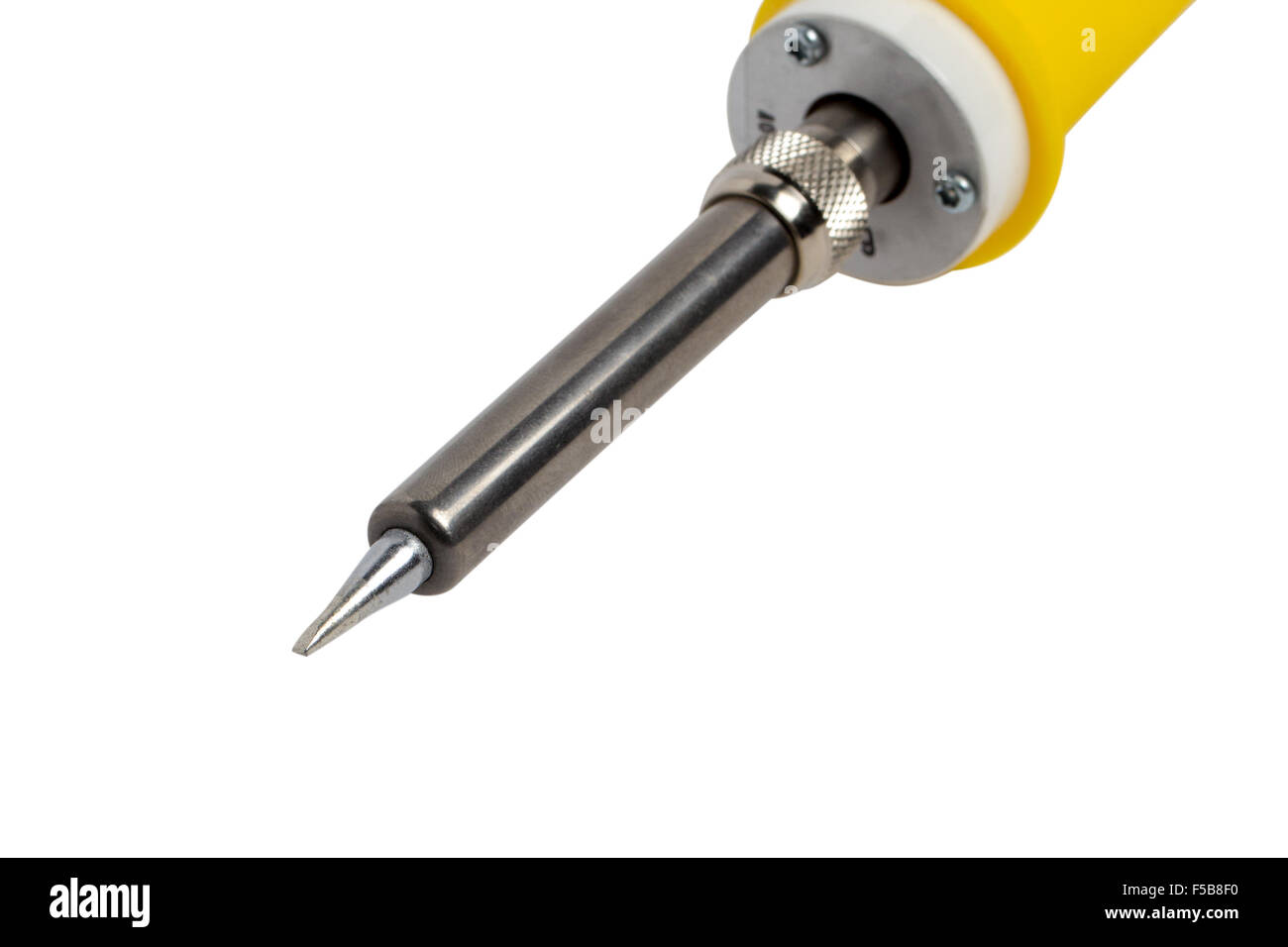 Solderer with yellow handle isolated on white with path Stock Photo - Alamy