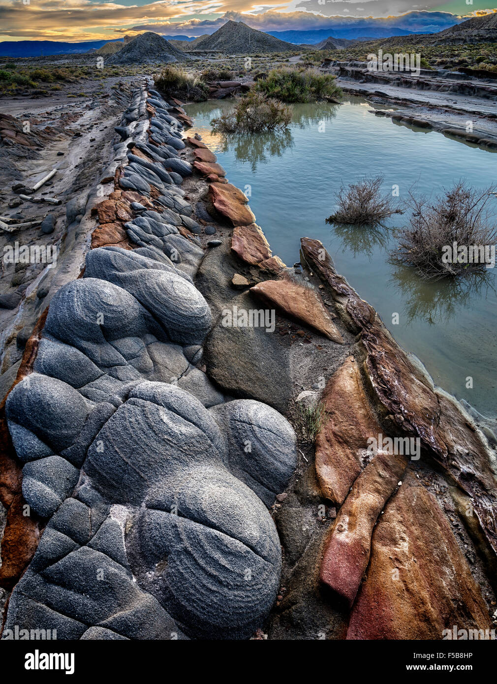 Rock texture in Tabernas desert, Almeria, Spain Stock Photo - Alamy