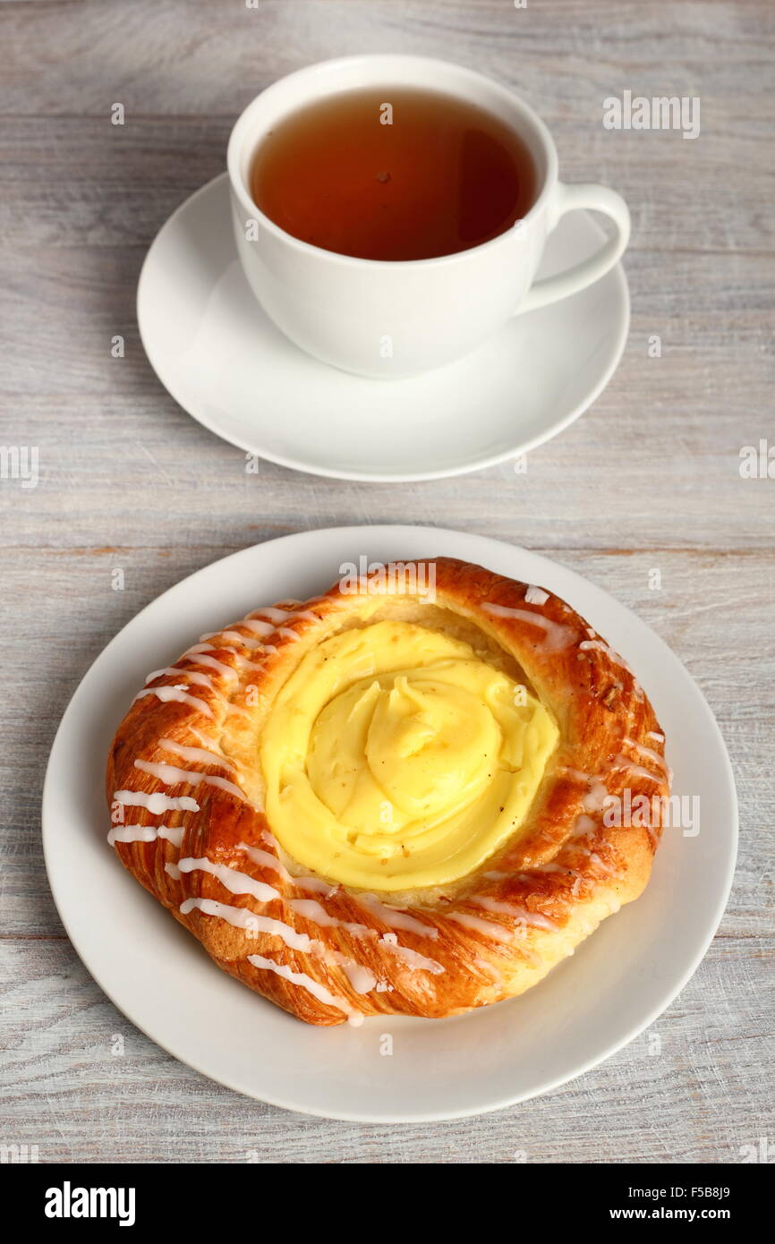 Danish Pastry with Custard Filling Stock Photo - Alamy