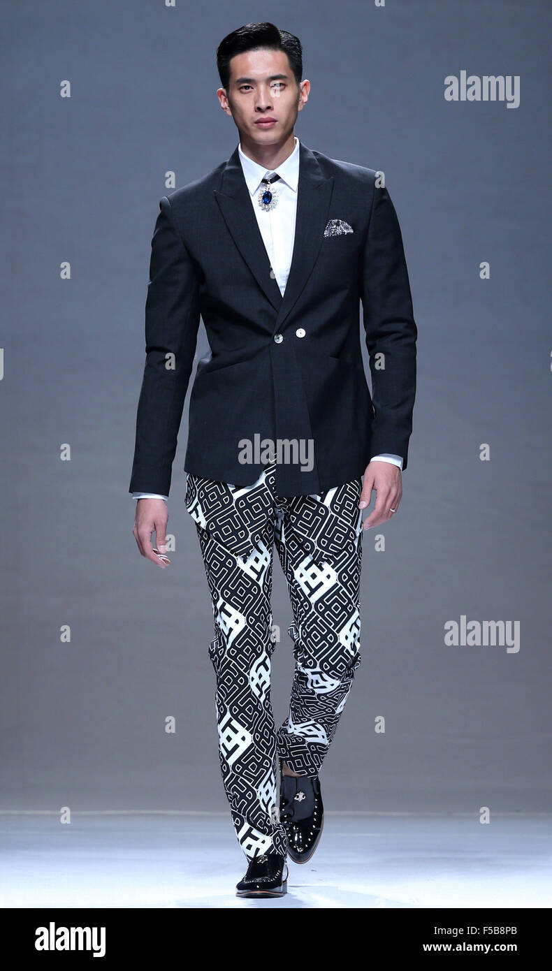 Beijing, China. 1st Nov, 2015. A model presents a creation of the Henry ...