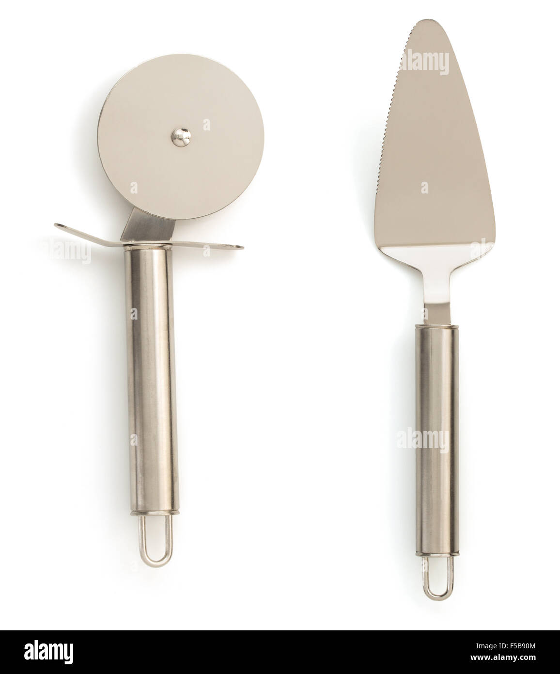 pizza cutter and cake server isolated on white background Stock Photo ...