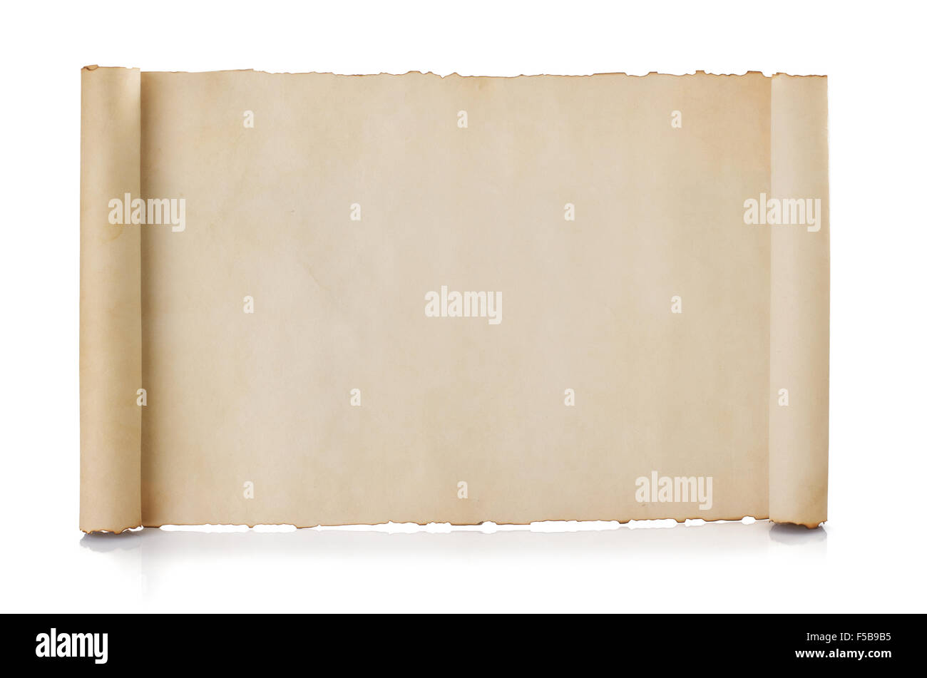 parchment scroll isolated on white background Stock Photo - Alamy