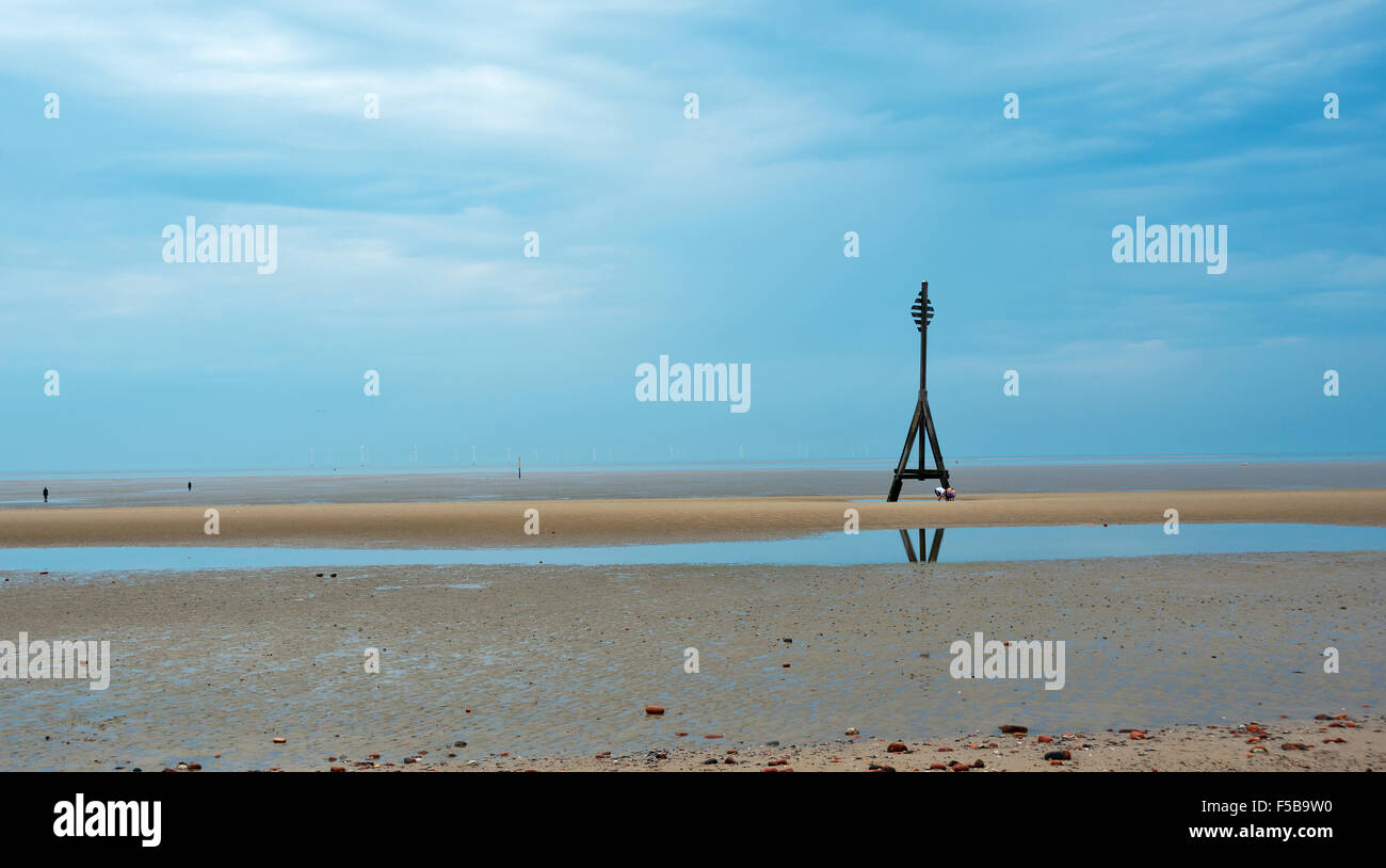 Another Place sculpture by Antony Gormley Crosby Beach Liverpool ...
