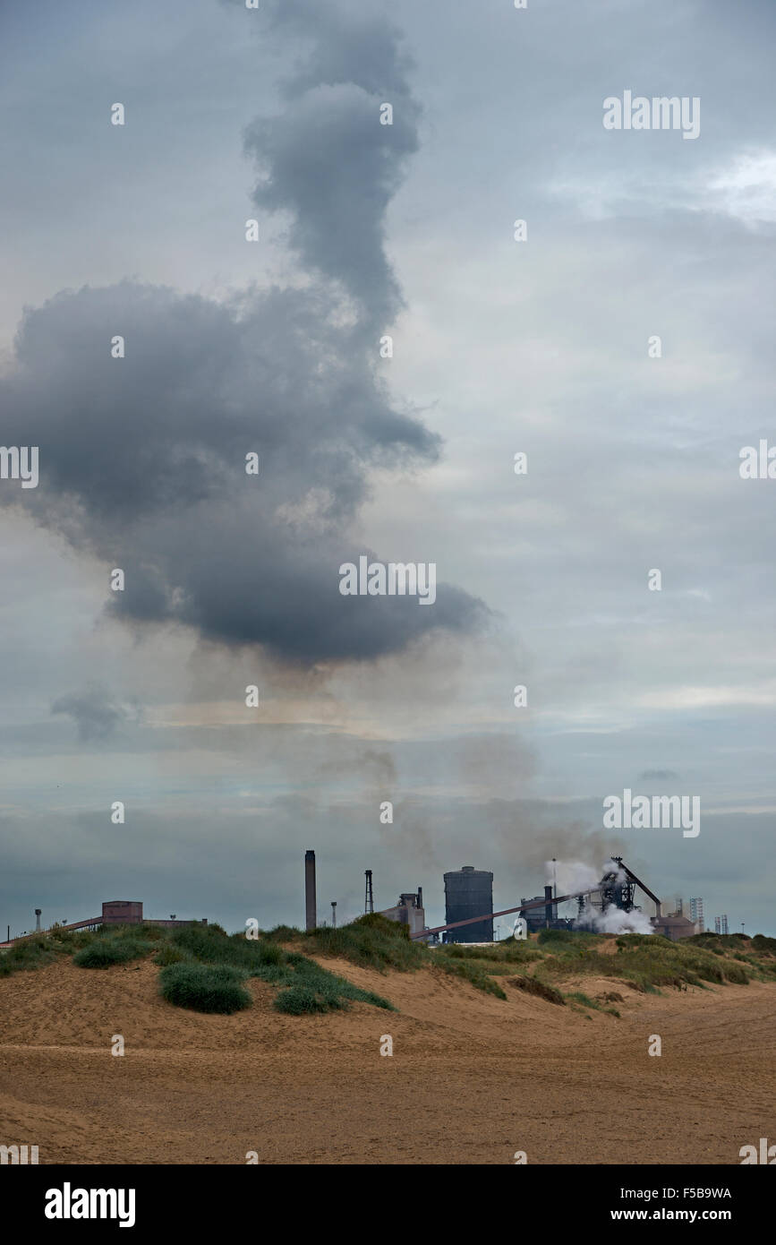 Redcar Steel Works from Coatham Sands Redcar Cleveland North Yorkshire ...