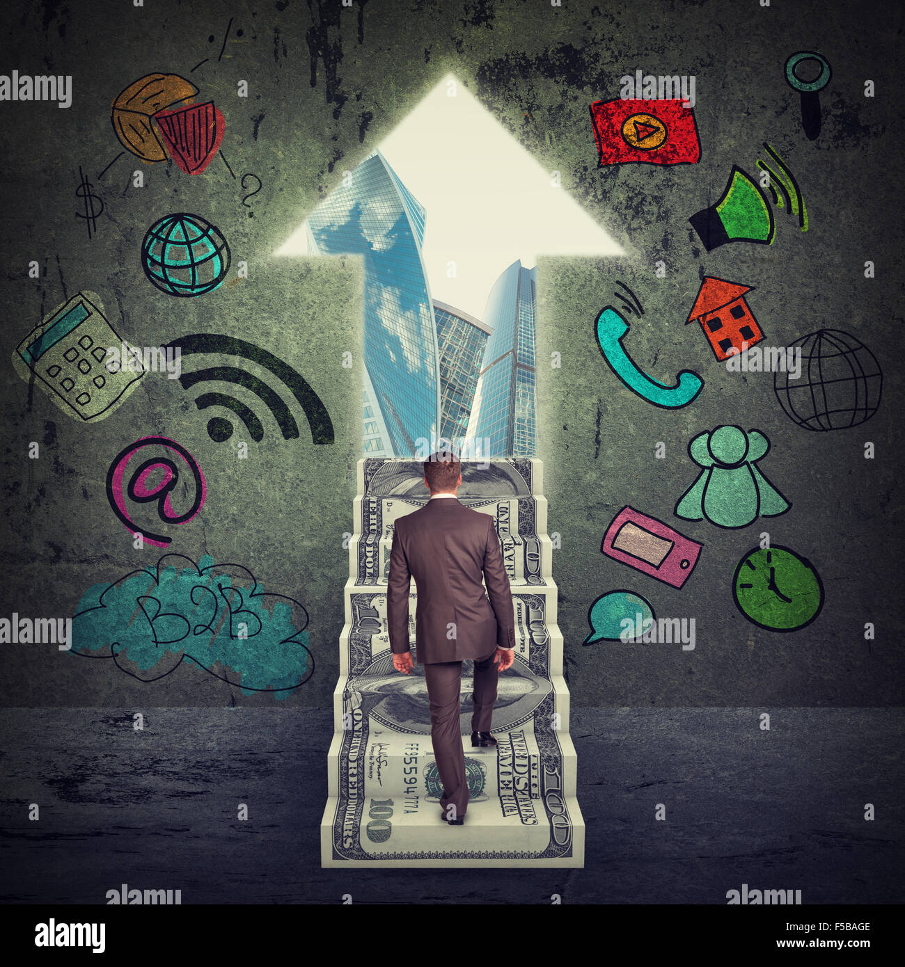 Money stairs hi-res stock photography and images - Alamy