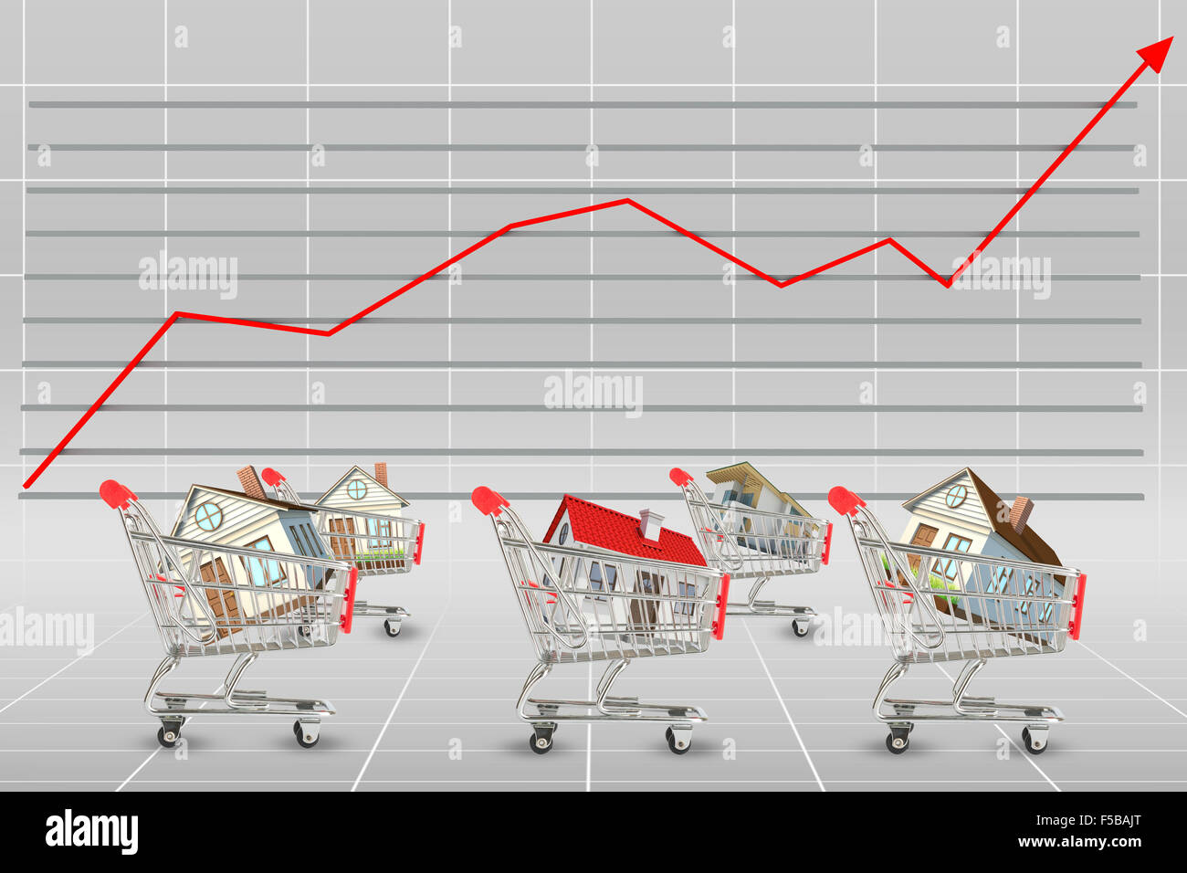 Houses in shopping cart Stock Photo - Alamy