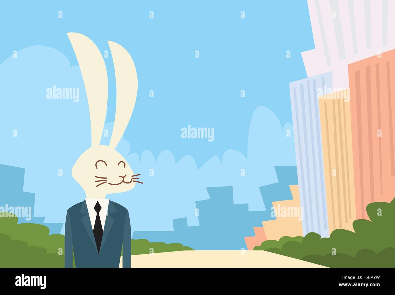 Rabbit Cartoon Head Businessman Suit Profile Icon Portrait Business ...