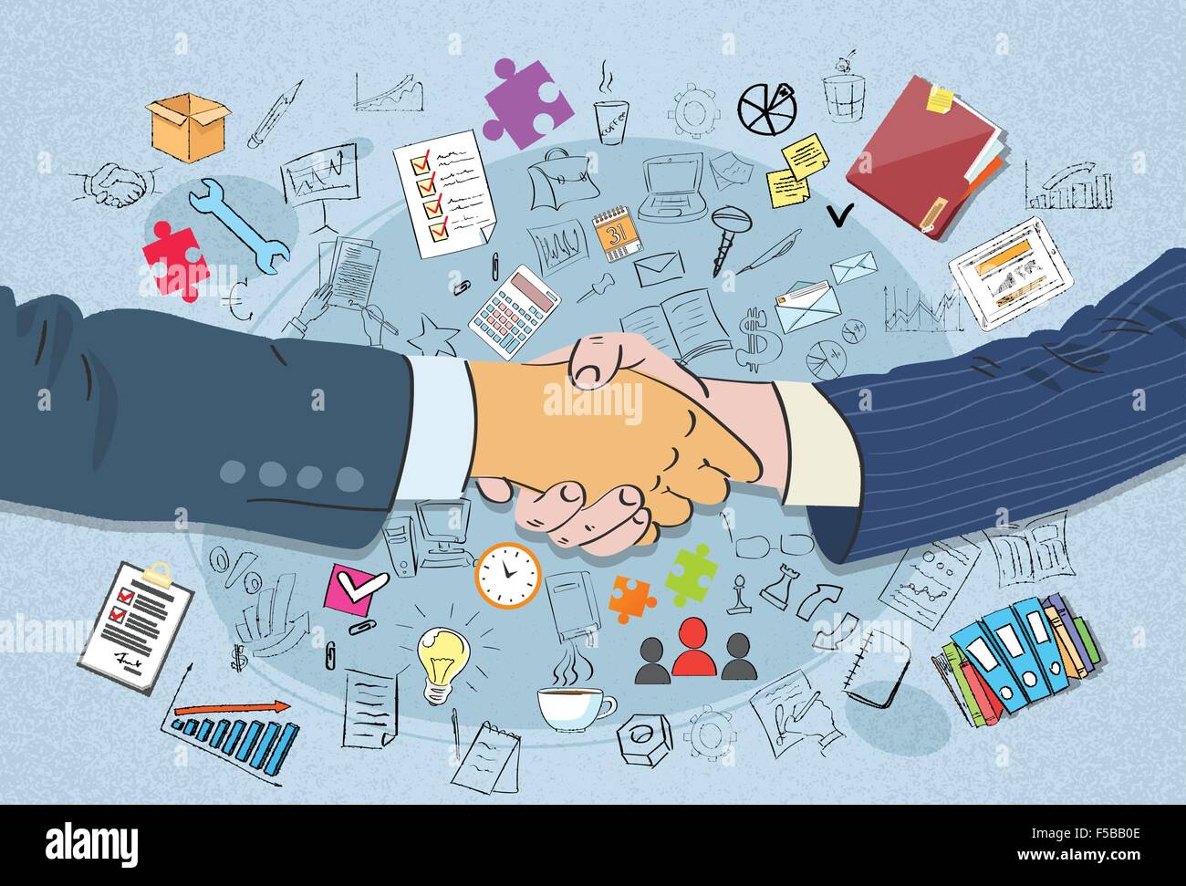 Handshake Concept Business Hands Shake Doodle Stock Vector Image & Art ...