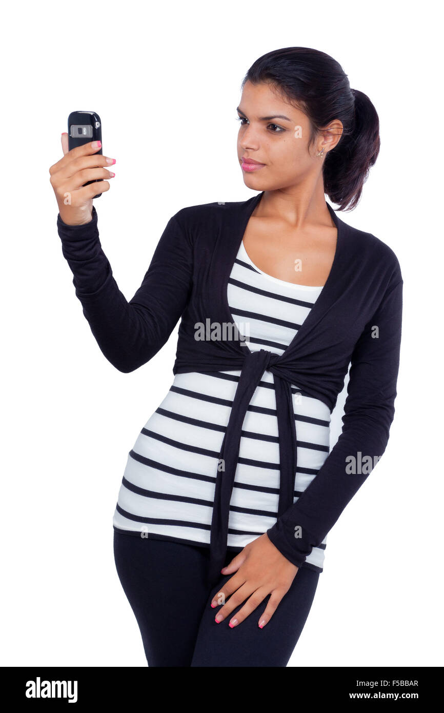 Girl making a video call Stock Photo - Alamy