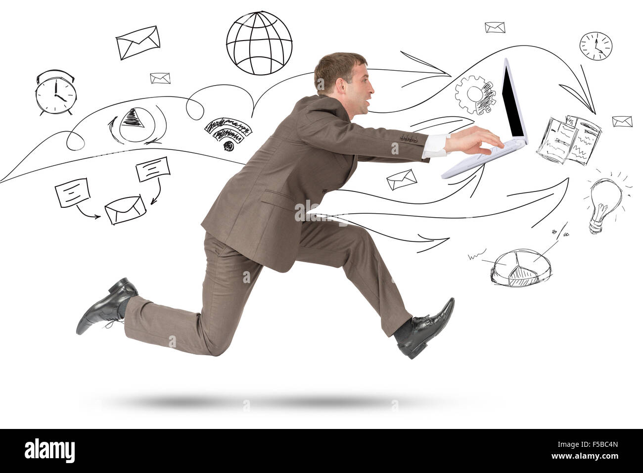 Man in suit running hi-res stock photography and images - Alamy