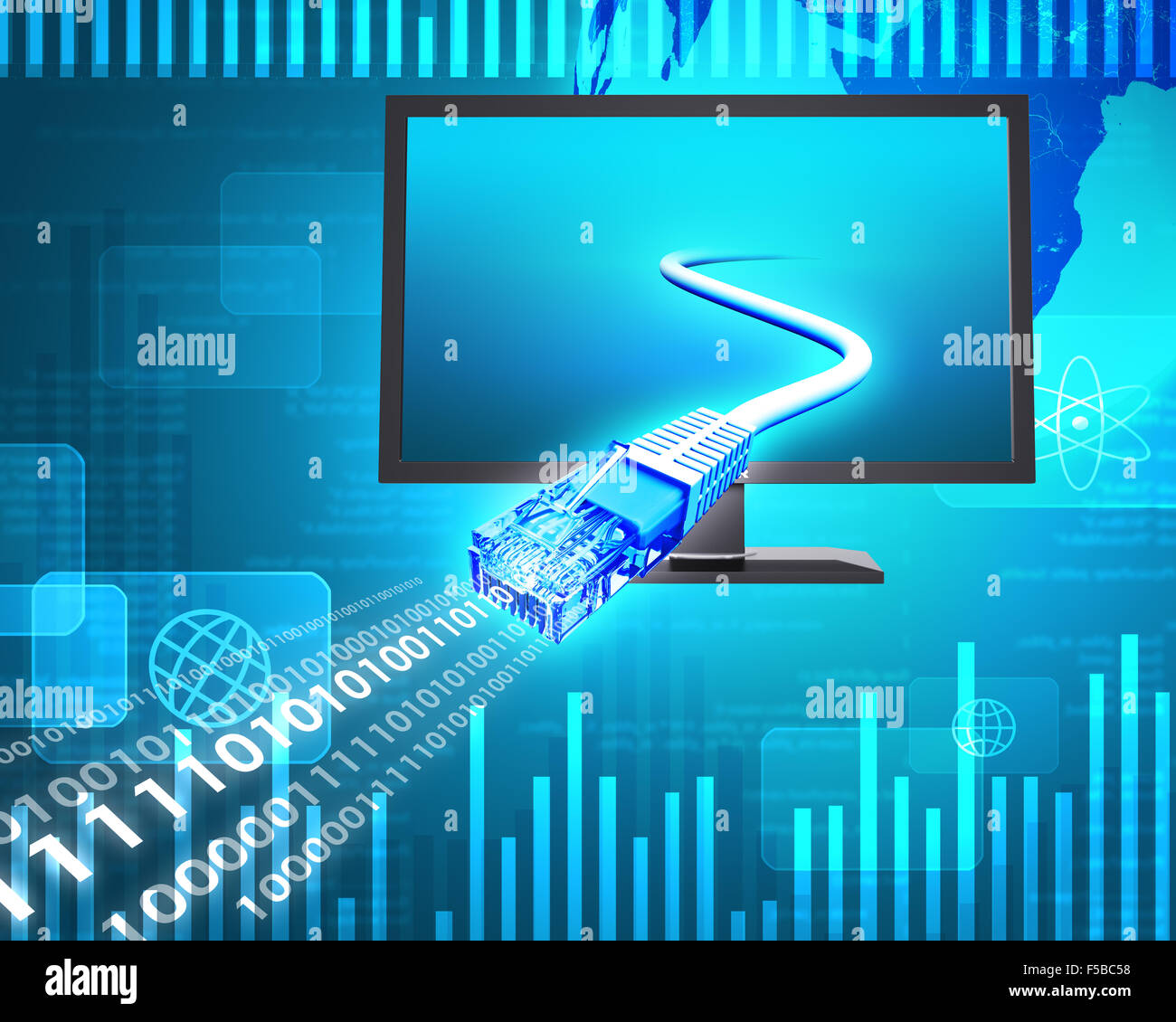 Display with cable Stock Photo - Alamy