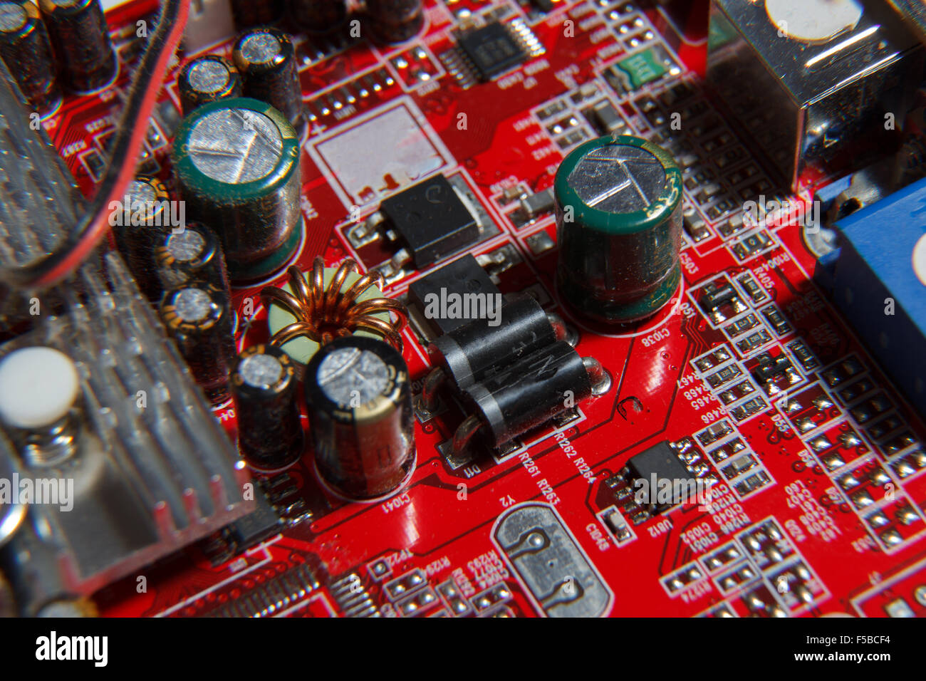 Red computer component Stock Photo - Alamy