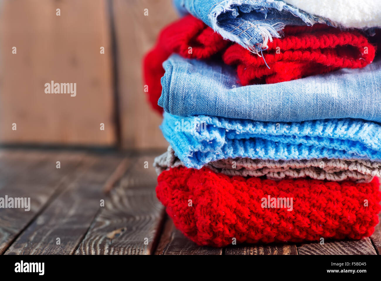 baby clothes on a table, autumn baby clothes Stock Photo - Alamy