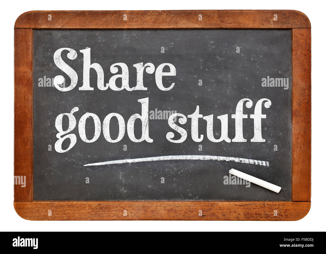 Share good stuff - social media and networking concept. White chalk ...