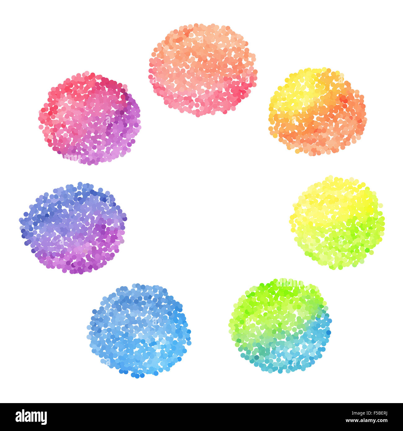 Set of rainbow dotted circles Stock Photo - Alamy