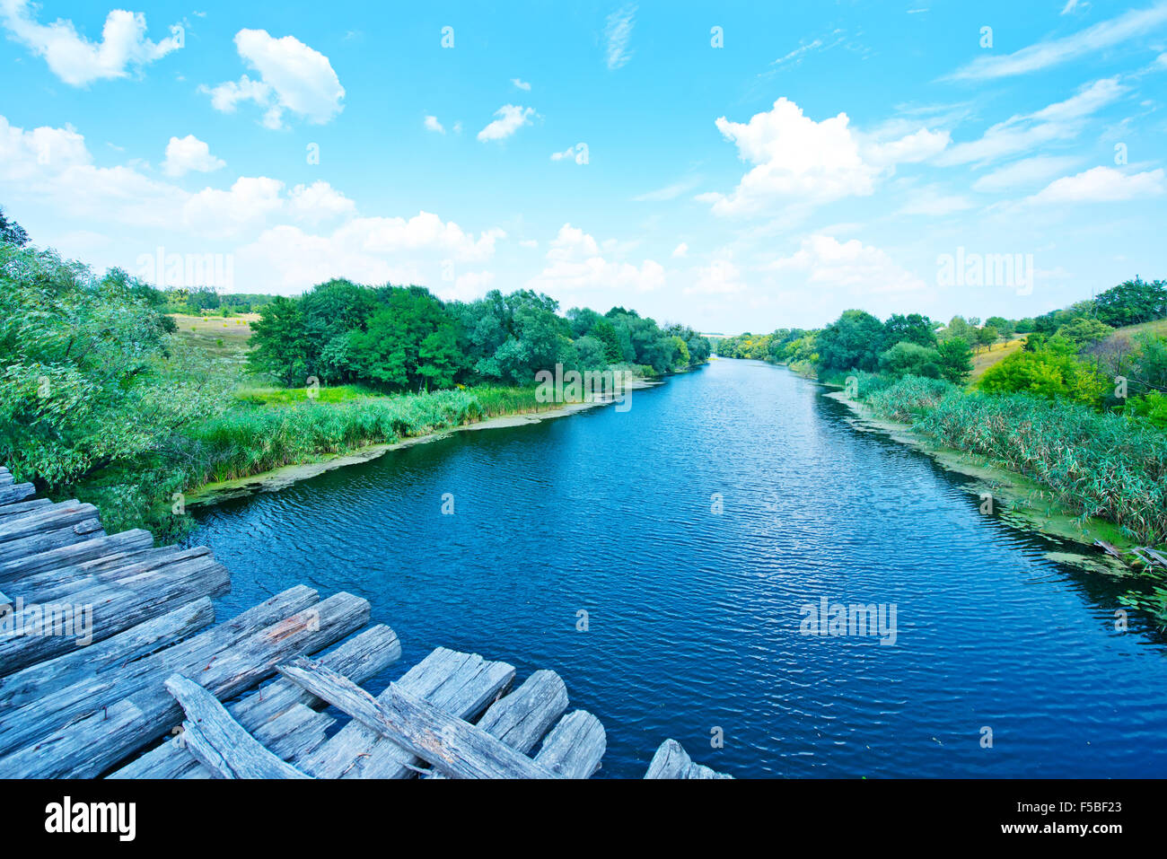 River in Ukraine, Big river and blue sky Stock Photo - Alamy