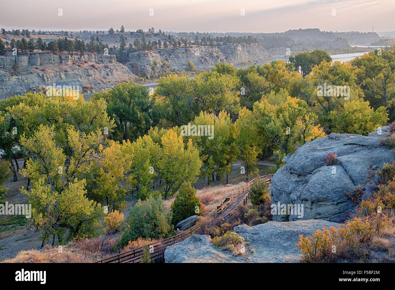 Yellowstone River valley from Pompeys Pillar National Monument near ...