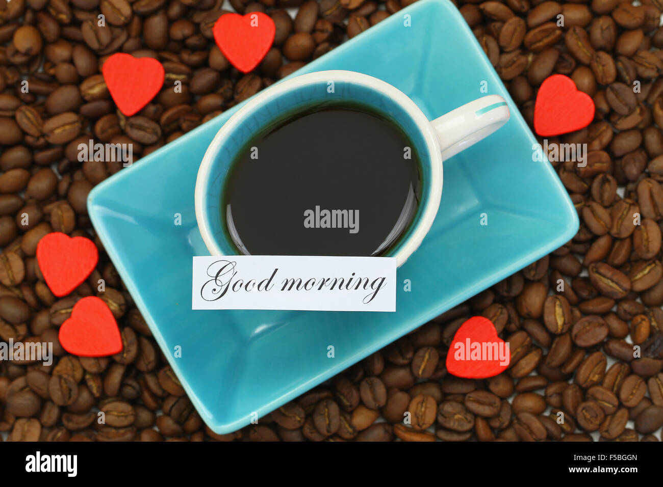 Good morning card red heart hi-res stock photography and images - Alamy