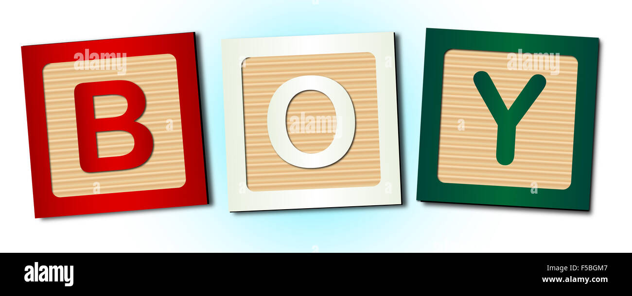 A collection of wooden block letters spelling the word boy Stock Photo ...