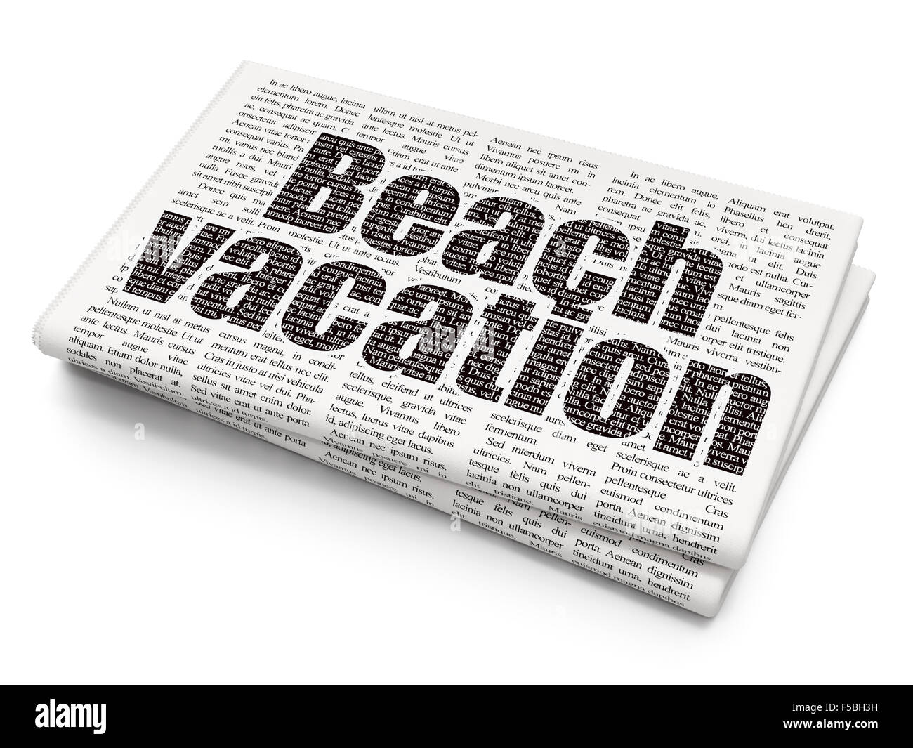 Travel concept: Beach Vacation on Newspaper background Stock Photo - Alamy