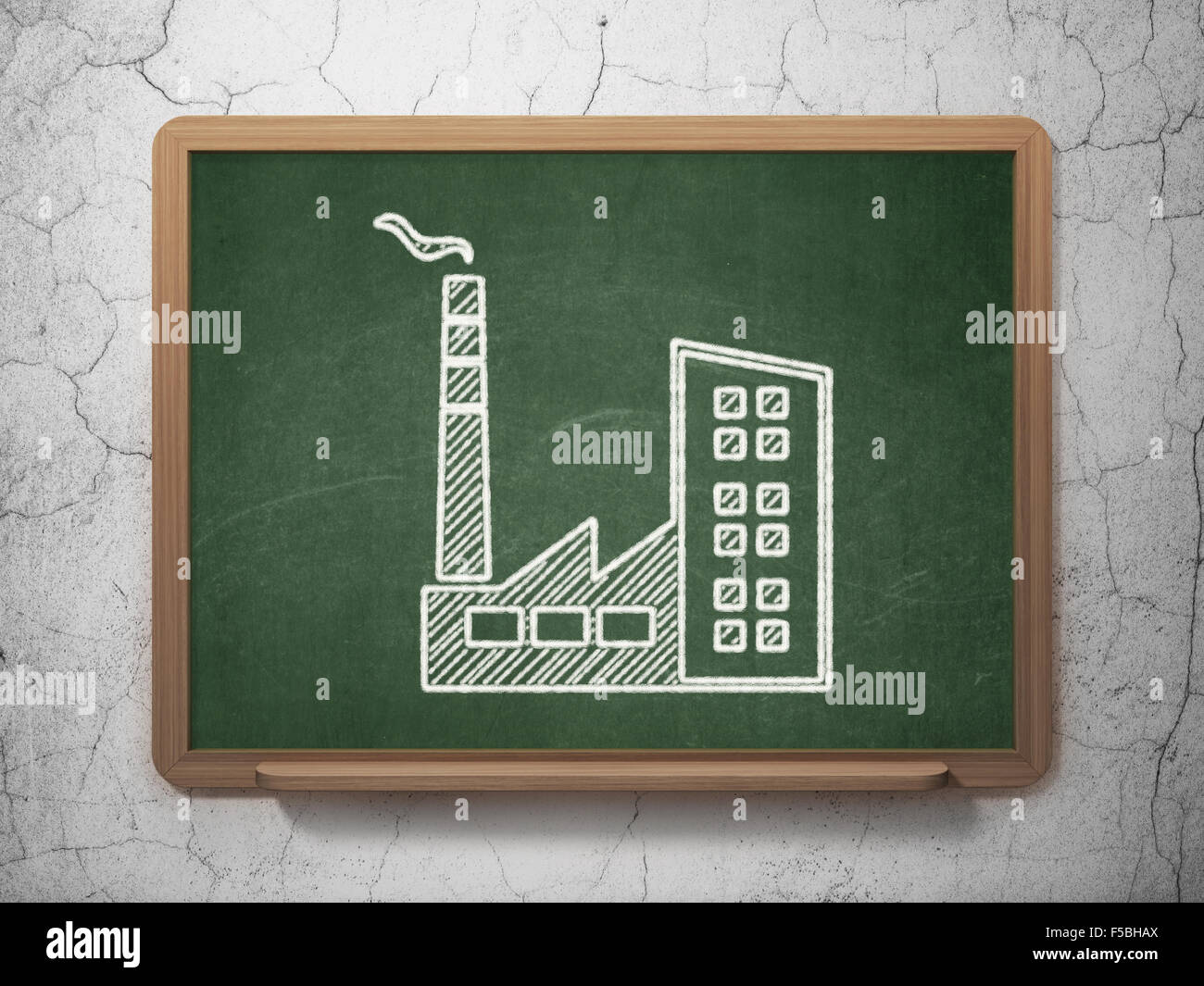 Industry concept: Industry Building on chalkboard background Stock ...