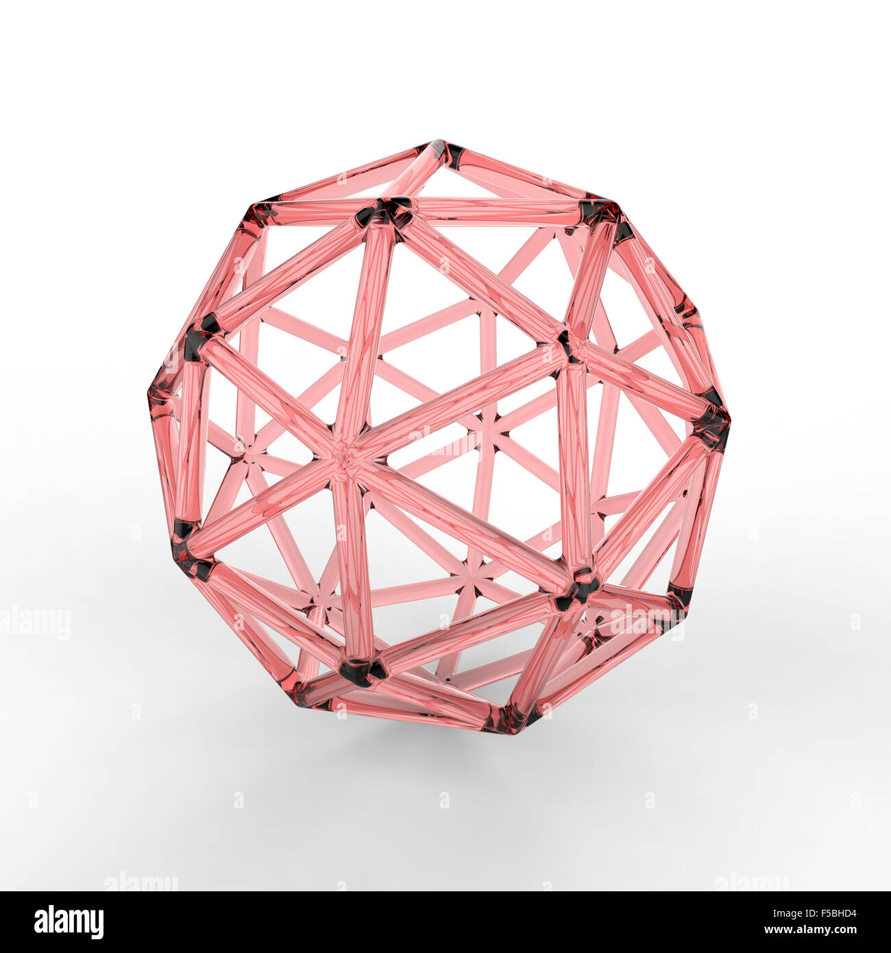 3d red plastic glass pentakis dodecahedron with transparent frame on ... 3d red plastic glass pentakis dodecahedron with transparent frame on ...