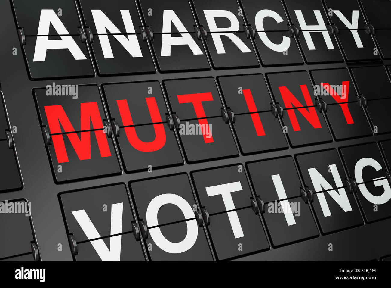 Political concept: Mutiny on airport board background Stock Photo - Alamy