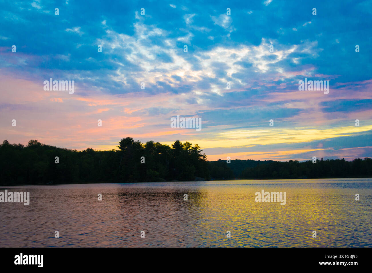 Sunset by Dick lake in Ontraio (Canada Stock Photo - Alamy