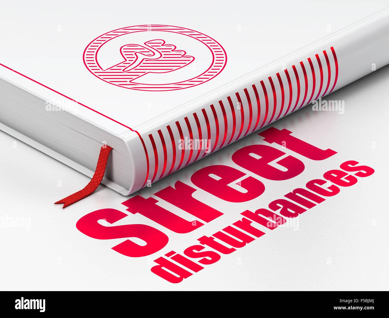 Political concept: book Uprising, Street Disturbances on white ...