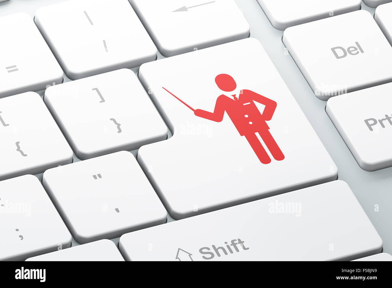 Learning concept: Teacher on computer keyboard background Stock Photo ...