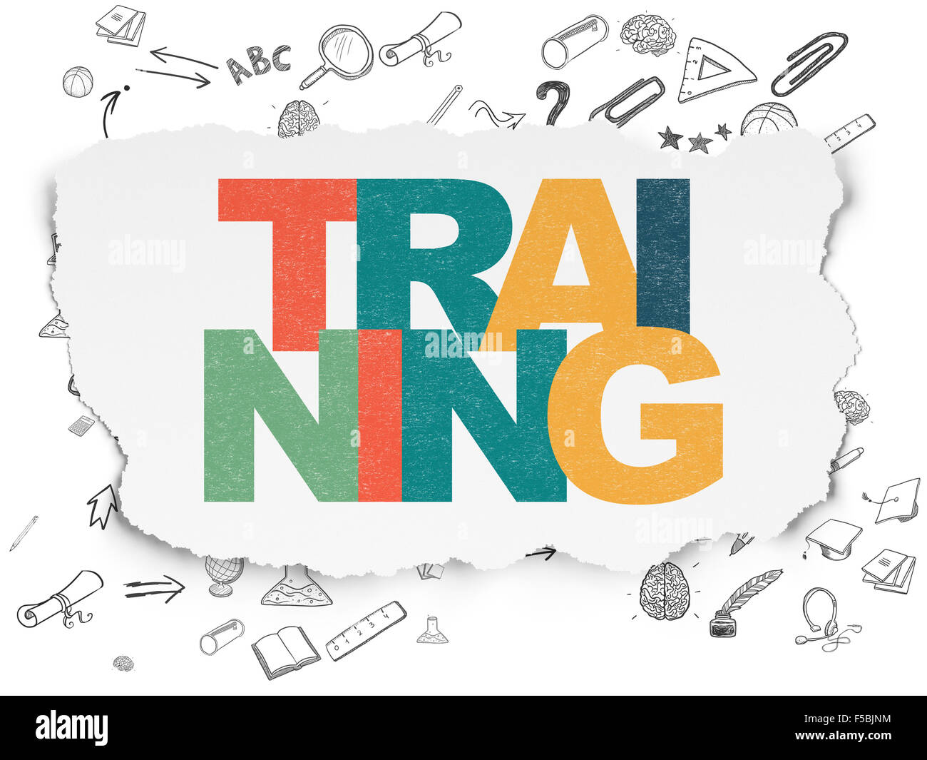 Learning concept: Training on Torn Paper background Stock Photo - Alamy