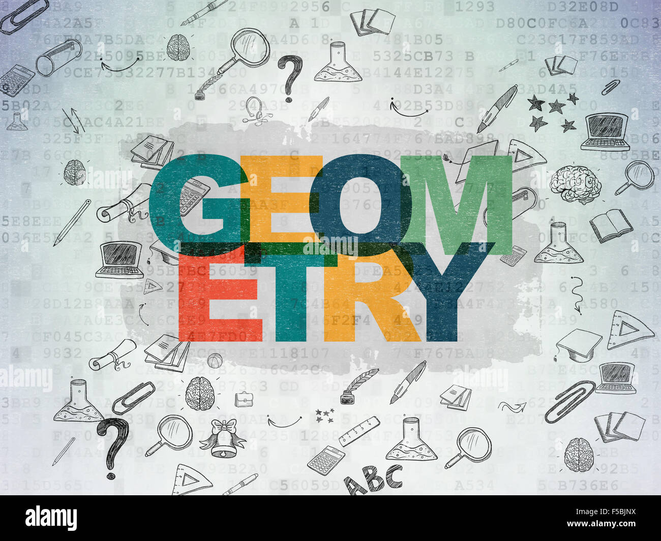 Learning concept: Geometry on Digital Paper background Stock Photo - Alamy