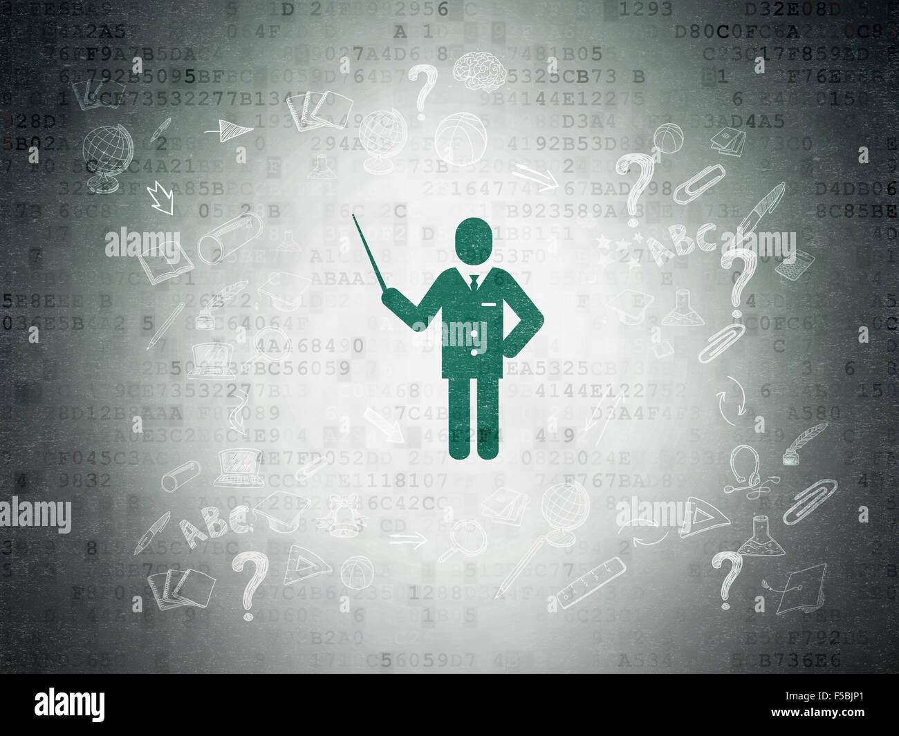 Education concept: Teacher on Digital Paper background Stock Photo - Alamy