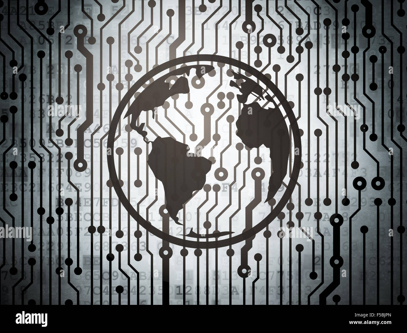 Globe circuit board hi-res stock photography and images - Alamy