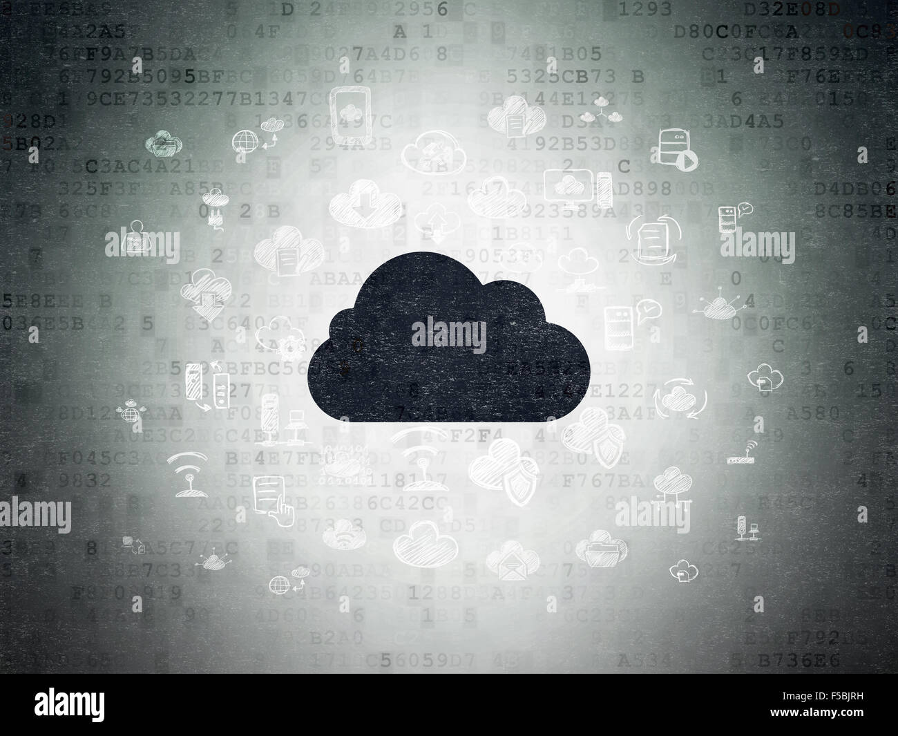 Cloud computing concept: Cloud on Digital Paper background Stock Photo ...