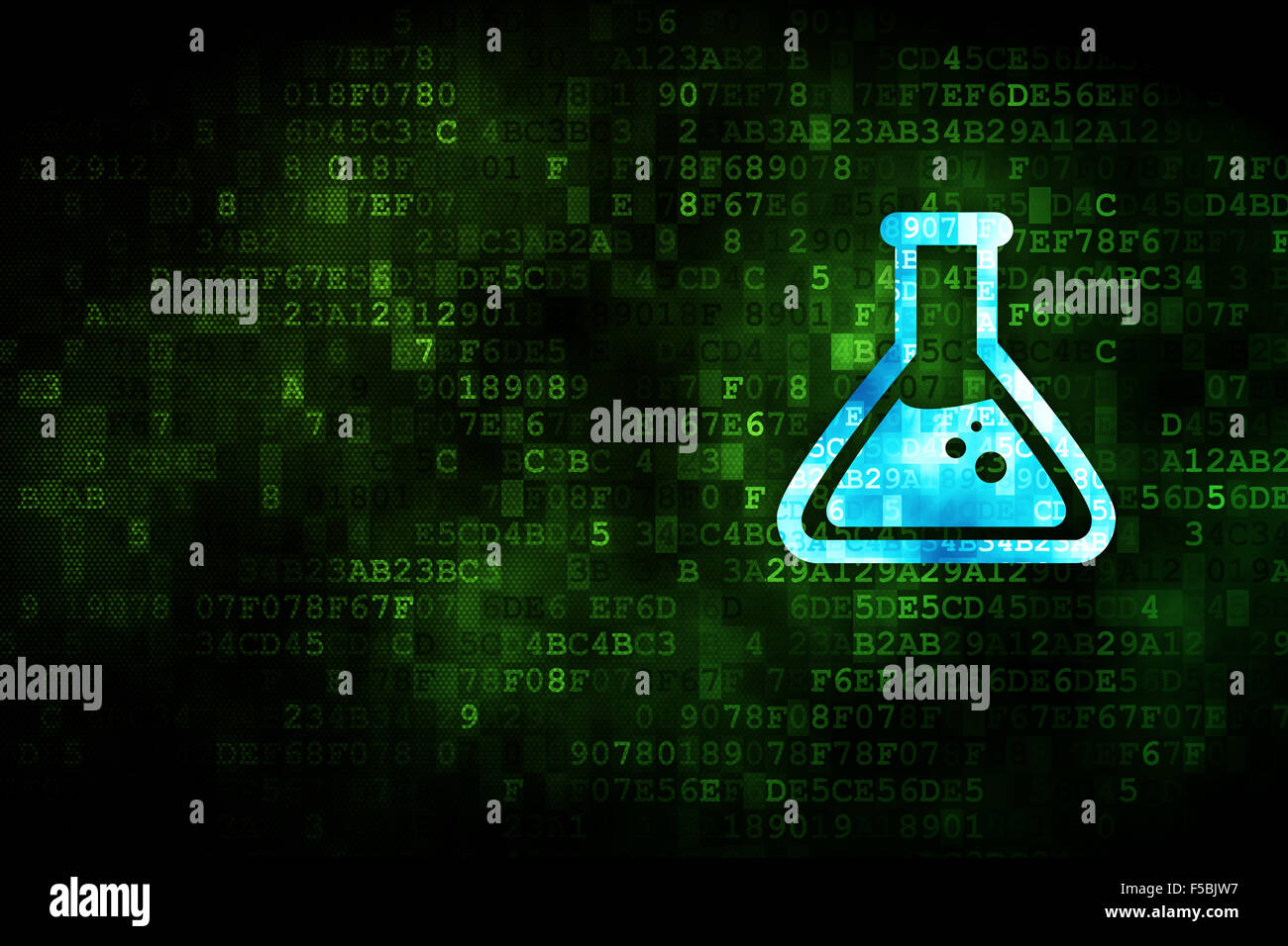 Science concept: Flask on digital background Stock Photo - Alamy
