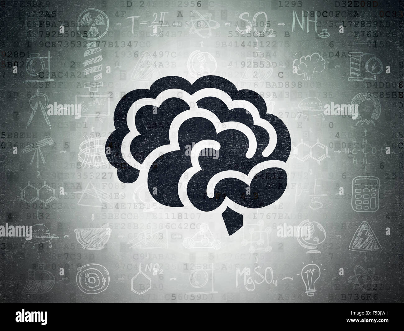 Science concept: Brain on Digital Paper background Stock Photo - Alamy