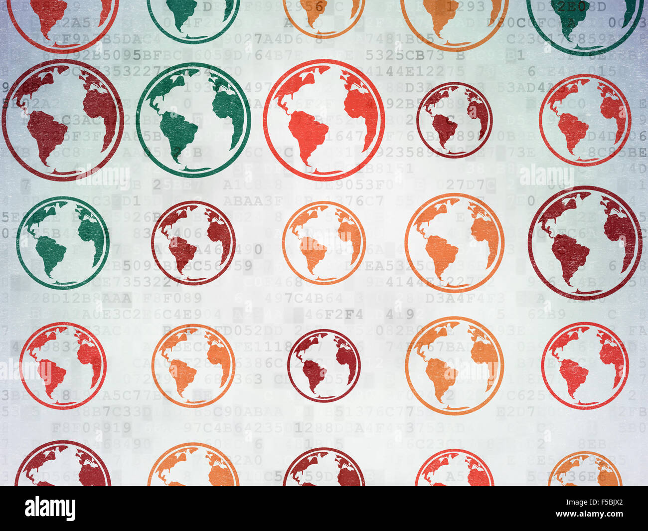 Science concept: Globe icons on Digital Paper background Stock Photo ...