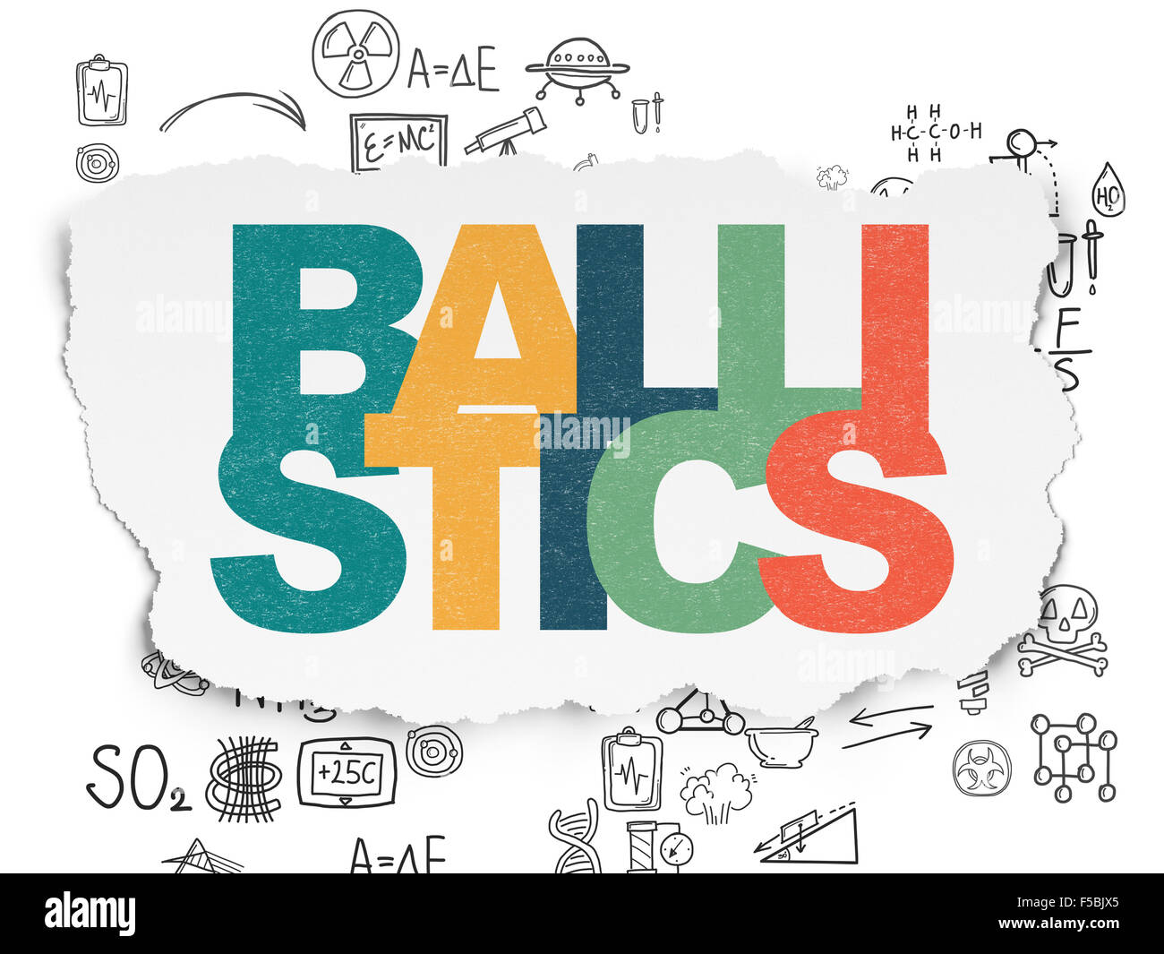Science concept: Ballistics on Torn Paper background Stock Photo - Alamy