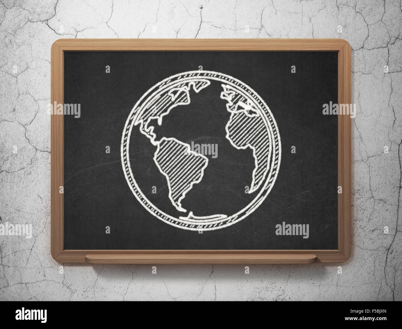 Science concept: Globe on chalkboard background Stock Photo - Alamy