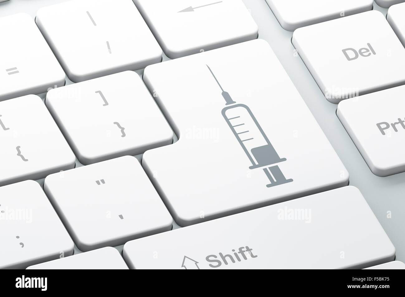 Healthcare concept: Syringe on computer keyboard background Stock Photo ...