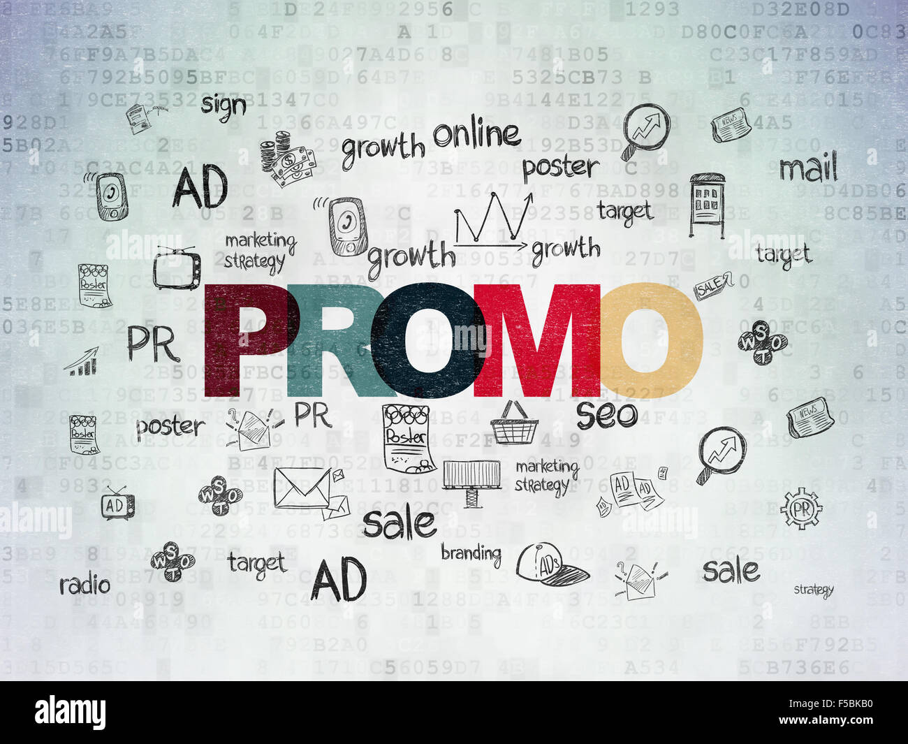Advertising concept: Promo on Digital Paper background Stock Photo - Alamy
