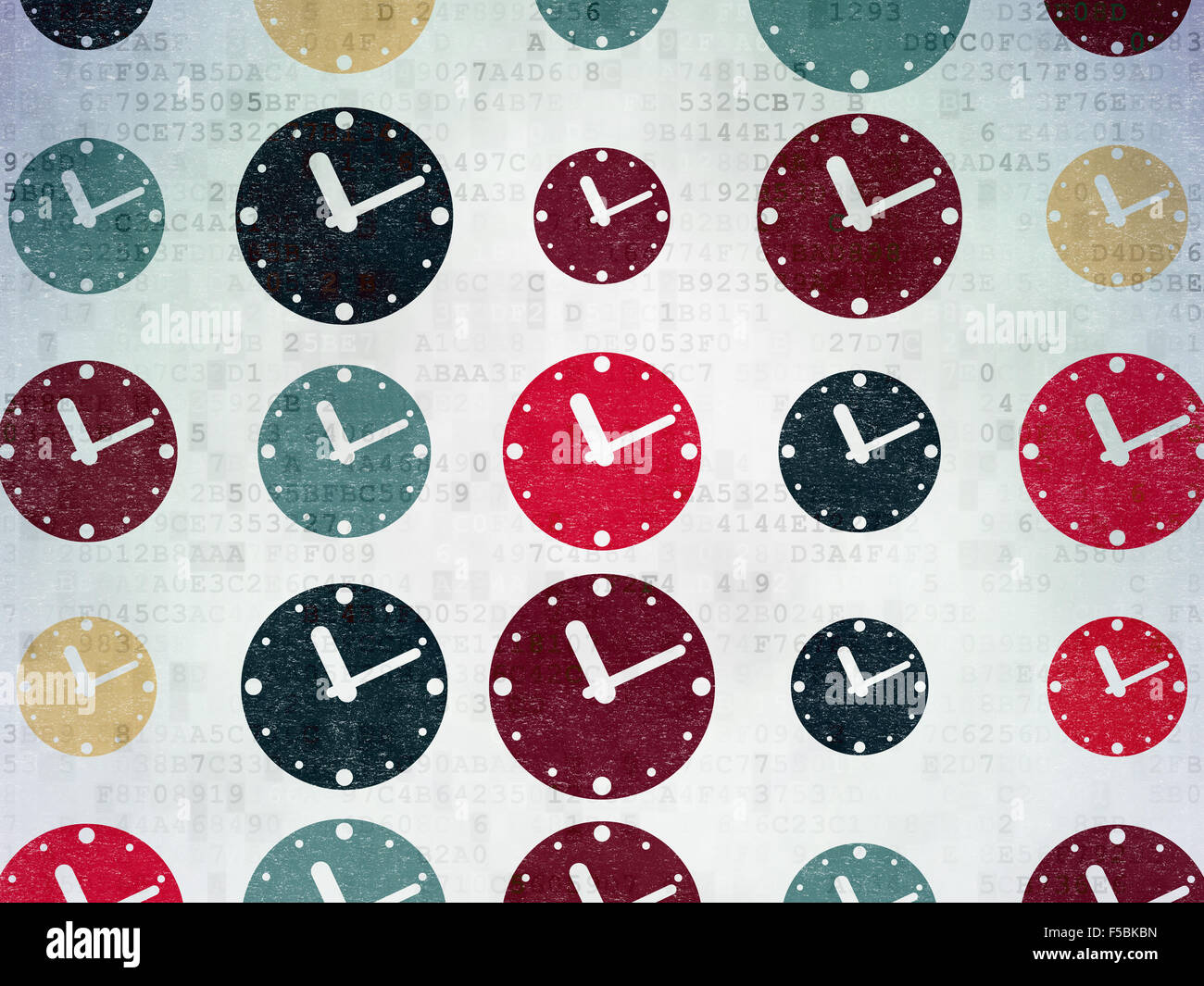 Time concept: Clock icons on Digital Paper background Stock Photo - Alamy