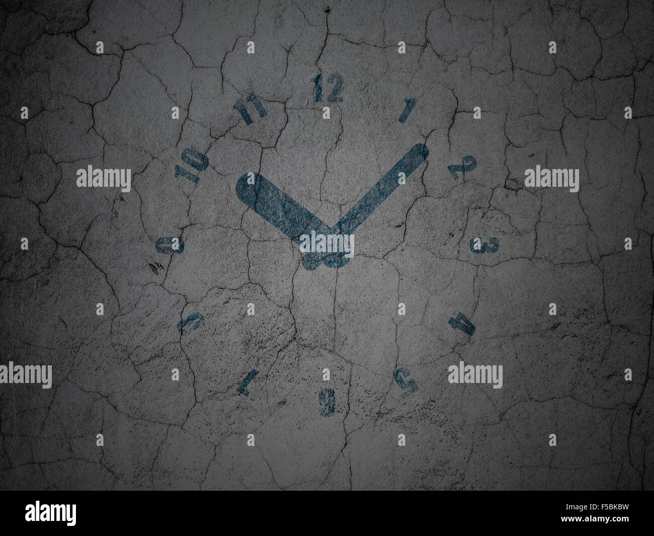 Time concept: Clock on grunge wall background Stock Photo - Alamy