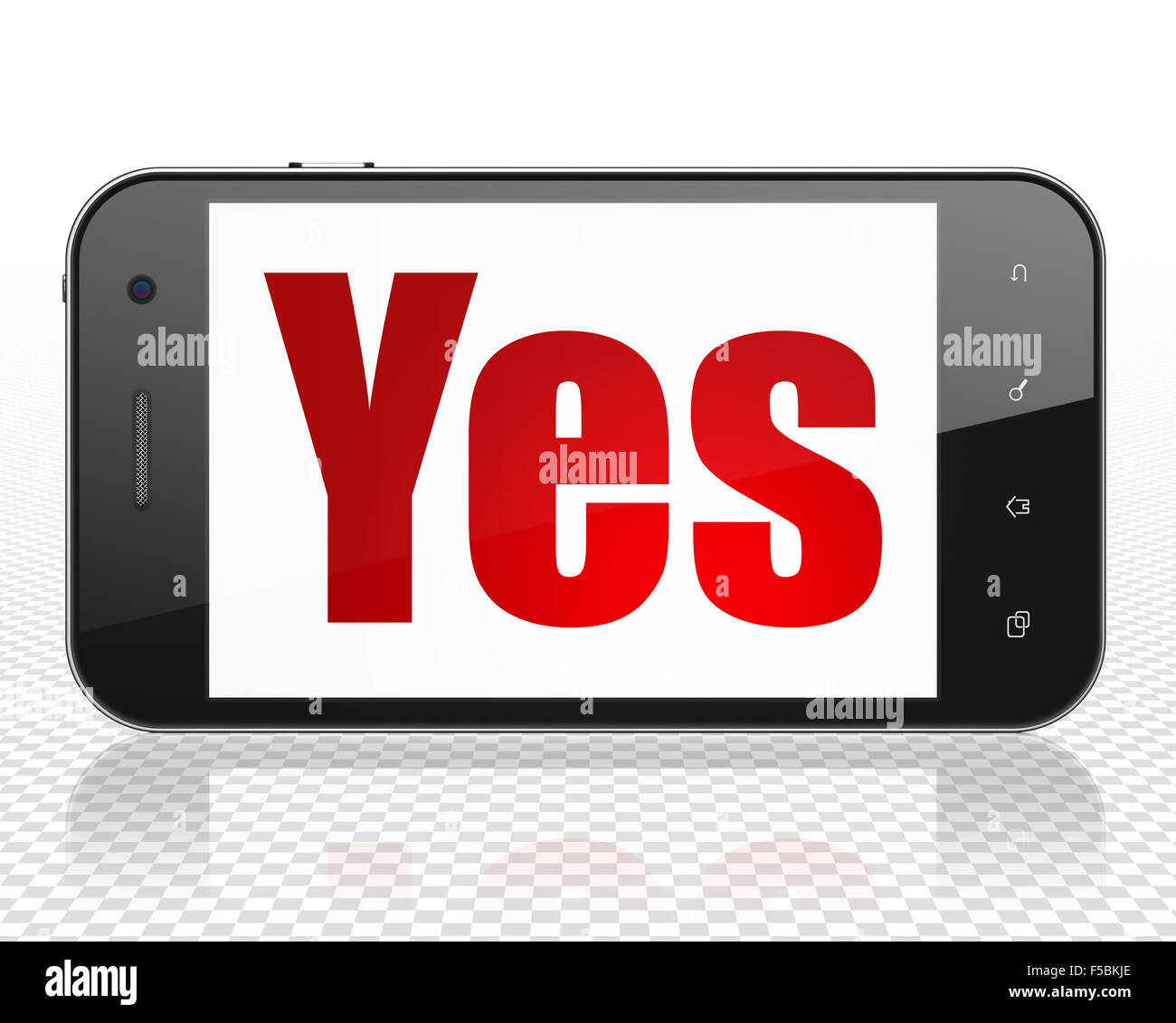 Business concept: Smartphone with Yes on display Stock Photo - Alamy